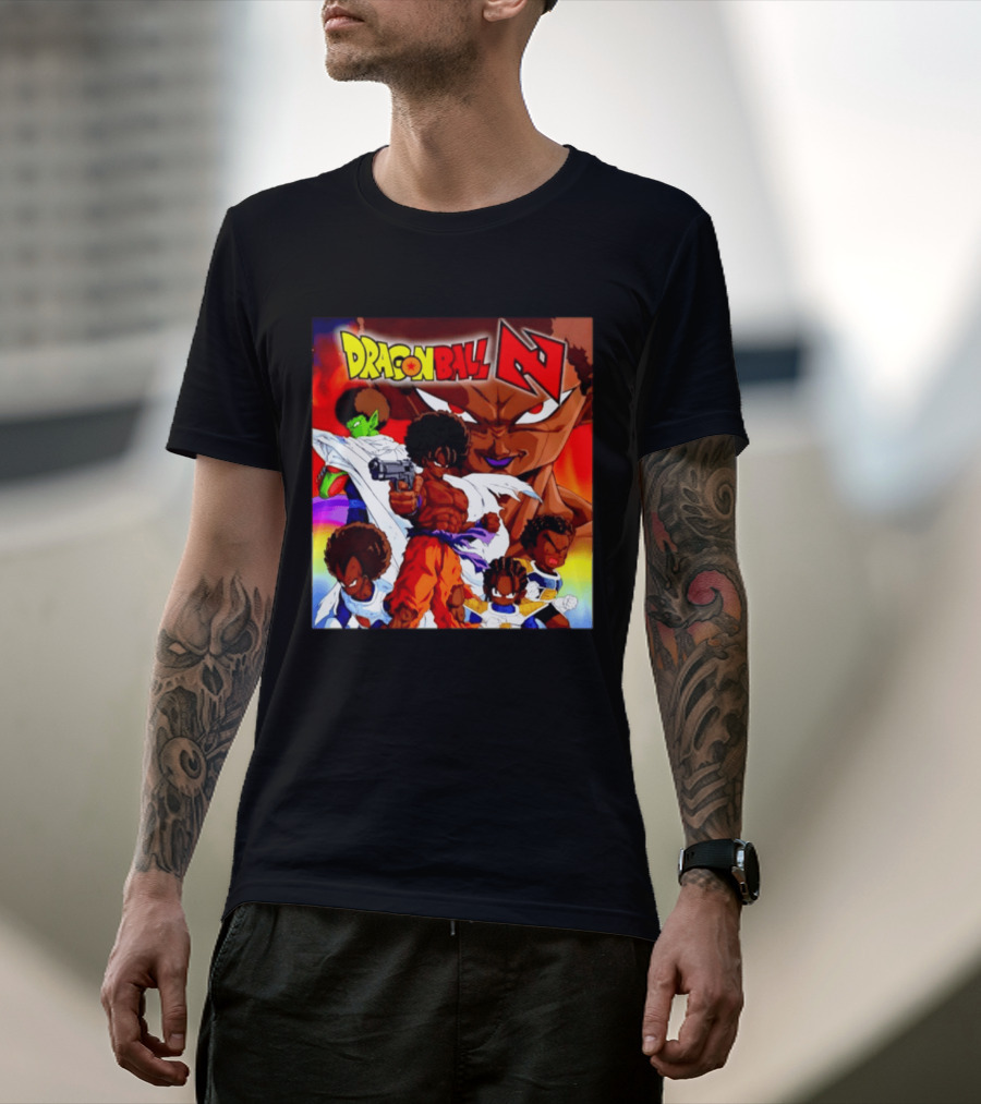 Dragon Ball Z Afro Characters Anime Goku Parody Fusion T-Shirt