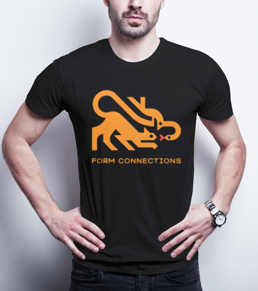 Form Connections Minimalist Cat And Snake T-Shirt