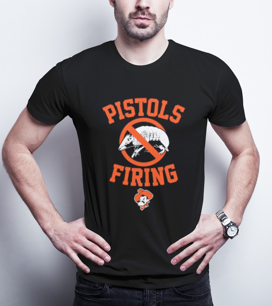 Pistols Firing Oklahoma State Cowboys Football NCAA T-Shirt