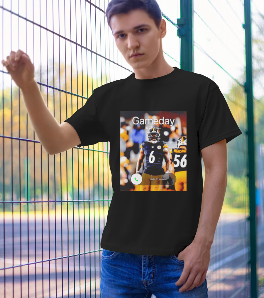 Gameday Is Calling Patrick Queen Pittsburgh Steelers Slide To Answer T-Shirt