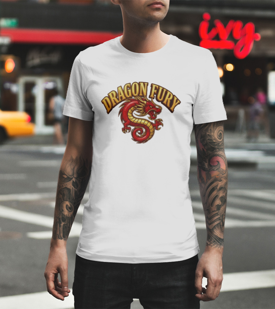 Dragon Fury Red Gold Chinese Dragon T-Shirt