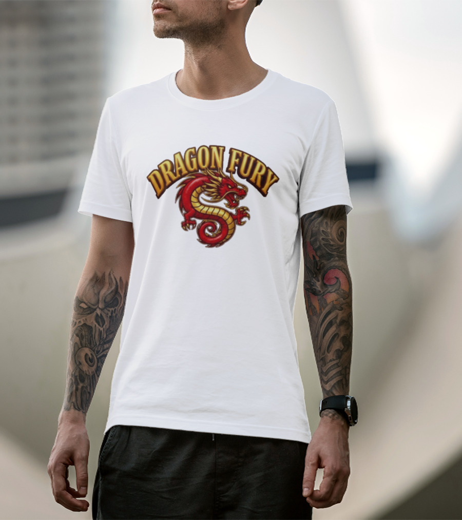 Dragon Fury Red Gold Chinese Dragon T-Shirt