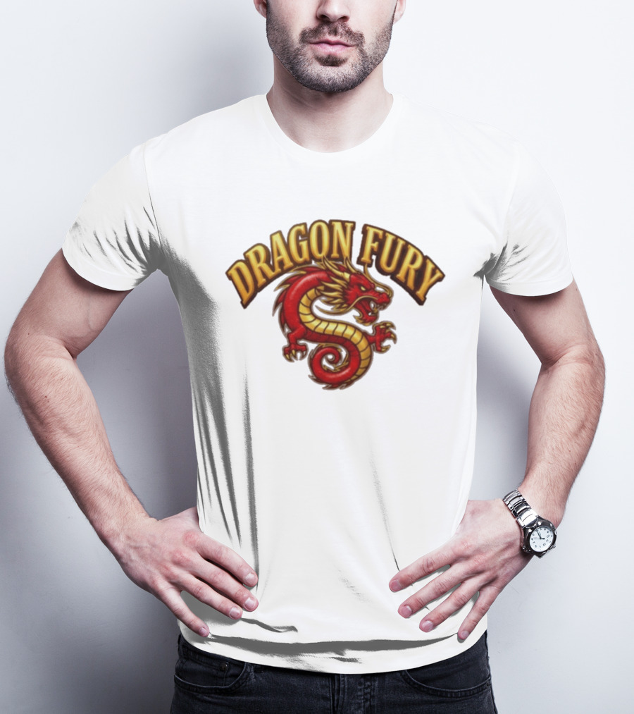 Dragon Fury Red Gold Chinese Dragon T-Shirt