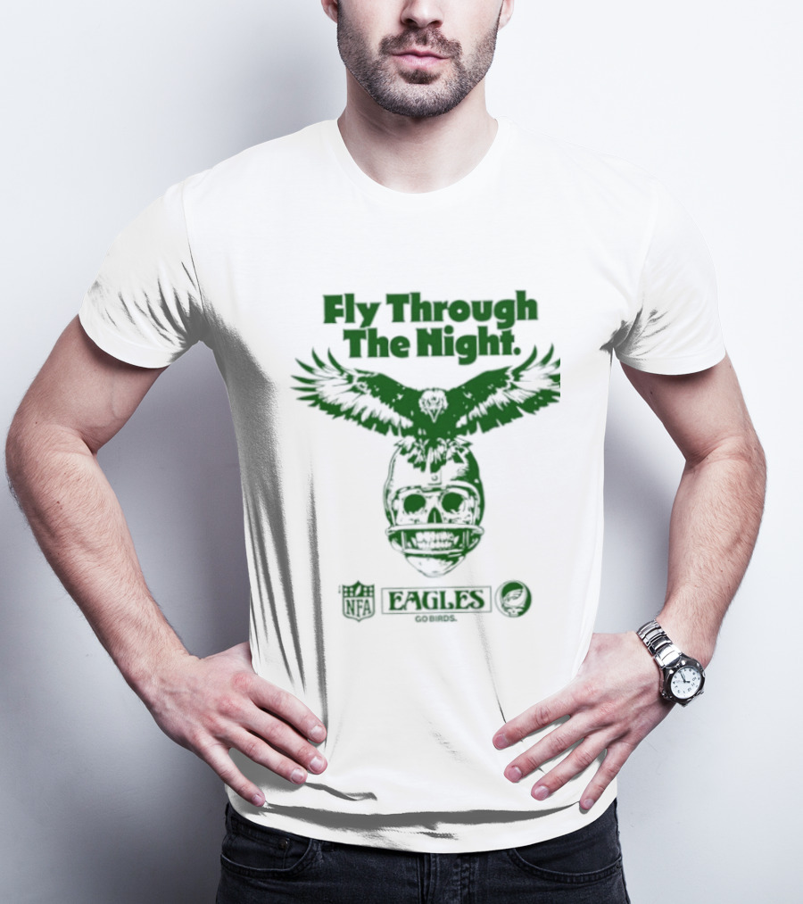 Philadelphia Eagles Fly Through The Night Grateful Dead Football Collaboration T-Shirt