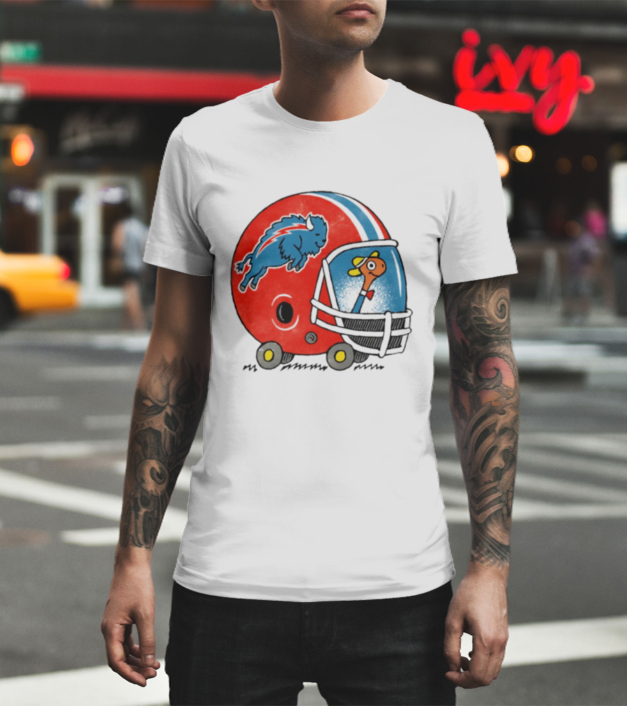 Lowly Worm Wearing Buffalo Bills Football Helmet With Buffalo T-Shirt