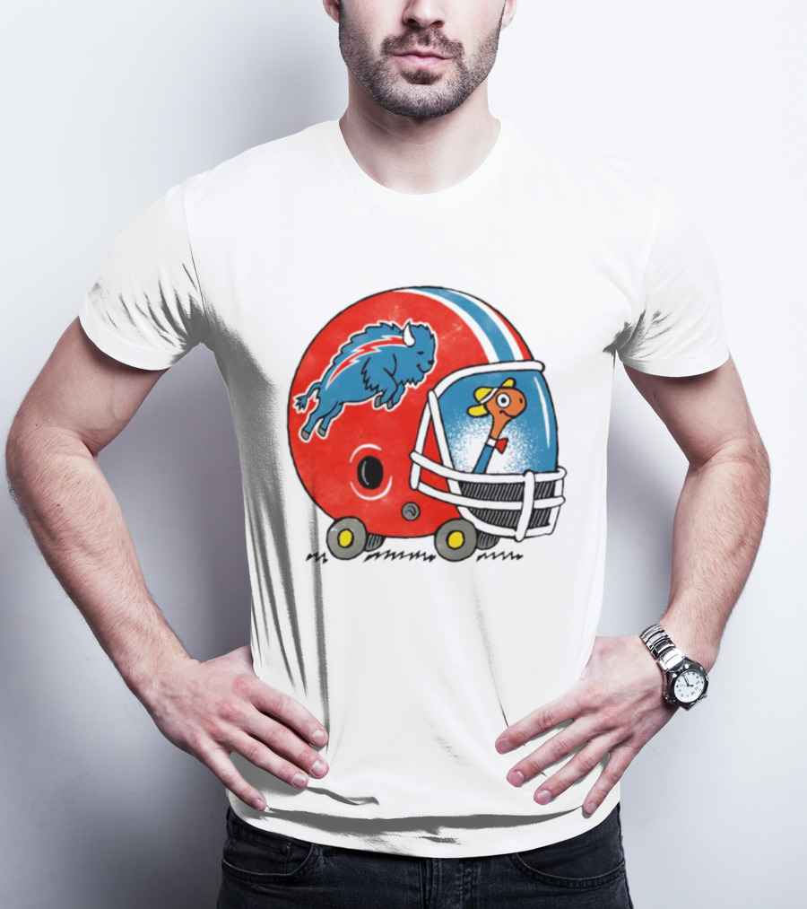 Lowly Worm Wearing Buffalo Bills Football Helmet With Buffalo T-Shirt
