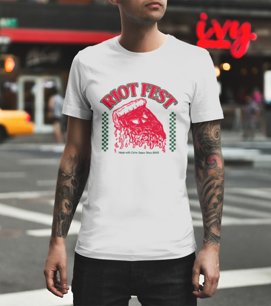 Riot Fest Chicago 2026 Douglass Park September 18 20 Pizza Lineup T-Shirt