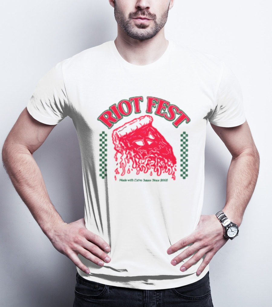 Riot Fest Chicago 2026 Douglass Park September 18 20 Pizza Lineup T-Shirt