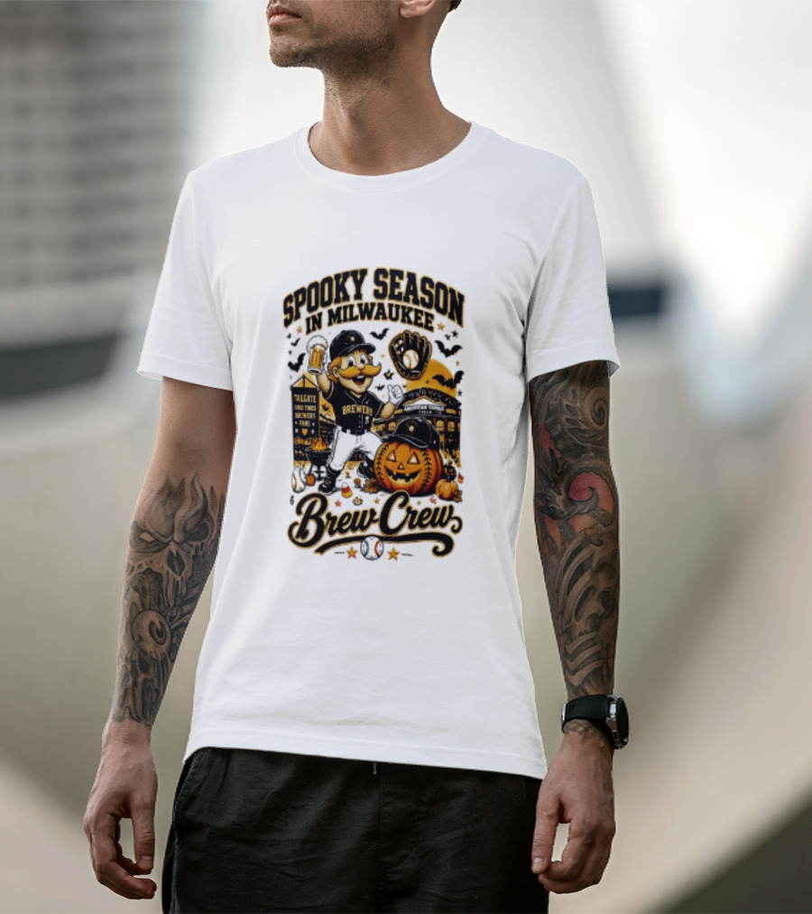 Spooky Season In Milwaukee Brewers Brew Crew Halloween 2026 T-Shirt