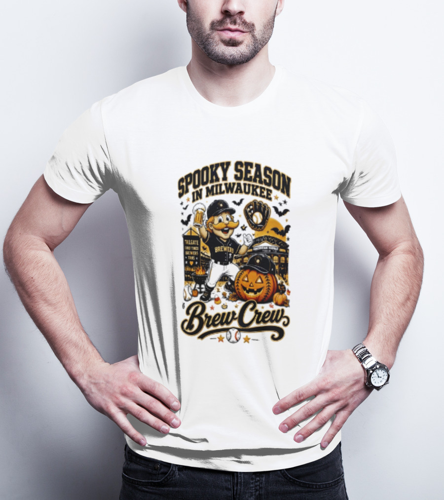 Spooky Season In Milwaukee Brewers Brew Crew Halloween 2026 T-Shirt