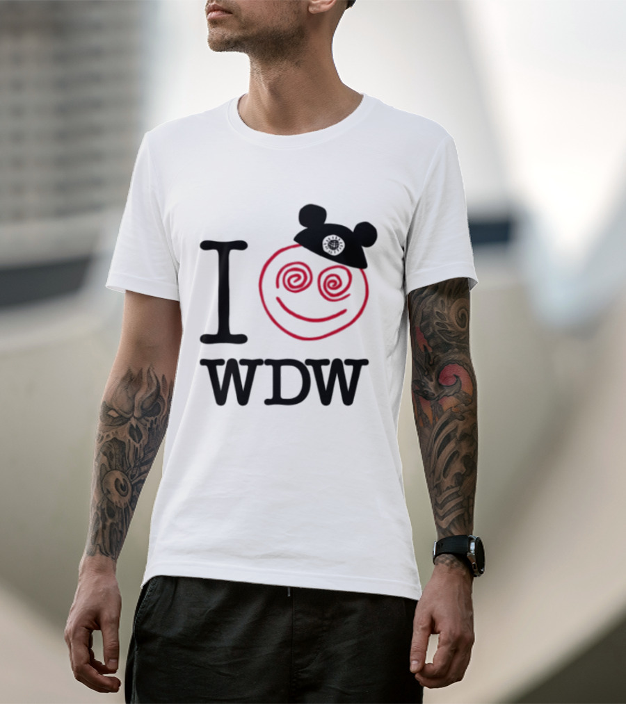 I Love WDW Lost Bros Store All The Time Disney Mickey Hat Smiley Face T-Shirt