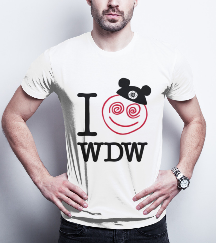 I Love WDW Lost Bros Store All The Time Disney Mickey Hat Smiley Face T-Shirt