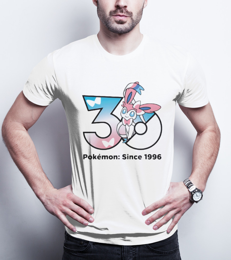 Sylveon Pokémon 30 Years Anniversary Since 1996 Celebration T-Shirt