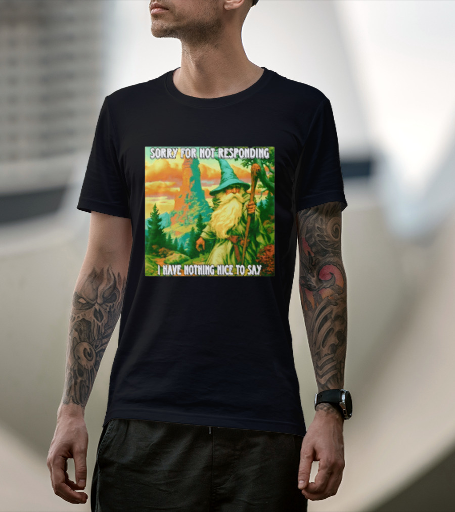 Sorry For Not Responding I Have Nothing Nice To Say Wizard Scene T-Shirt