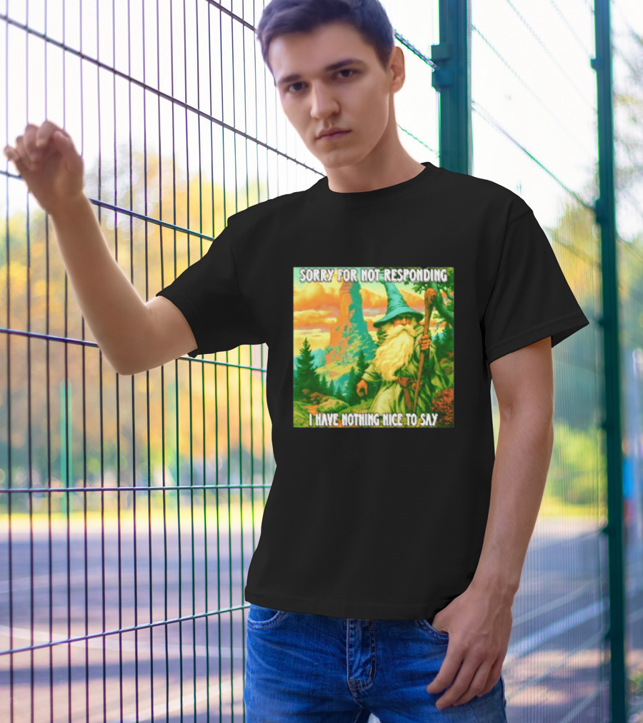 Sorry For Not Responding I Have Nothing Nice To Say Wizard Scene T-Shirt