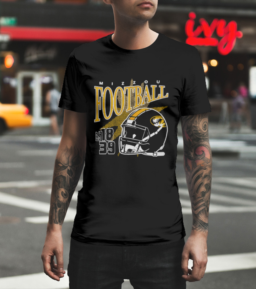 Mizzou Football 1839 Helmet Missouri Tigers NCAA T-Shirt