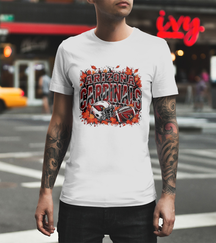 Arizona Cardinals Football Helmet Autumn Leaves 2026 T-Shirt