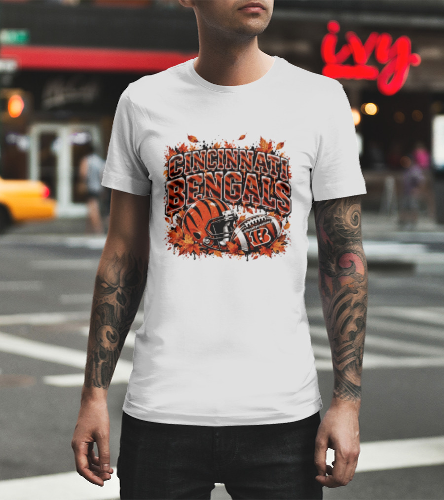 Cincinnati Bengals Autumn Football Helmet Halloween 2026 T-Shirt