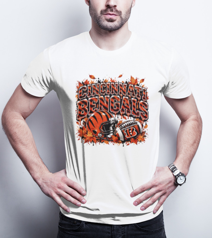 Cincinnati Bengals Autumn Football Helmet Halloween 2026 T-Shirt
