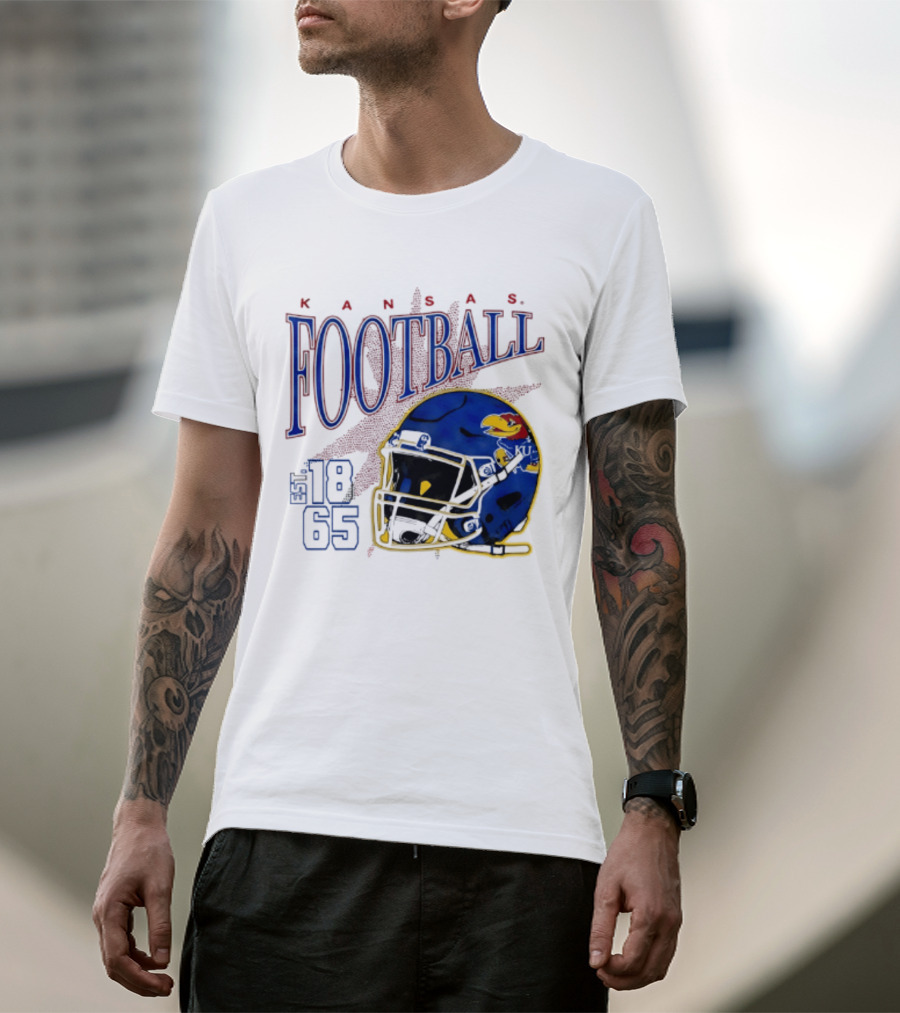 Kansas Jayhawks Football Est 1865 Helmet T-Shirt