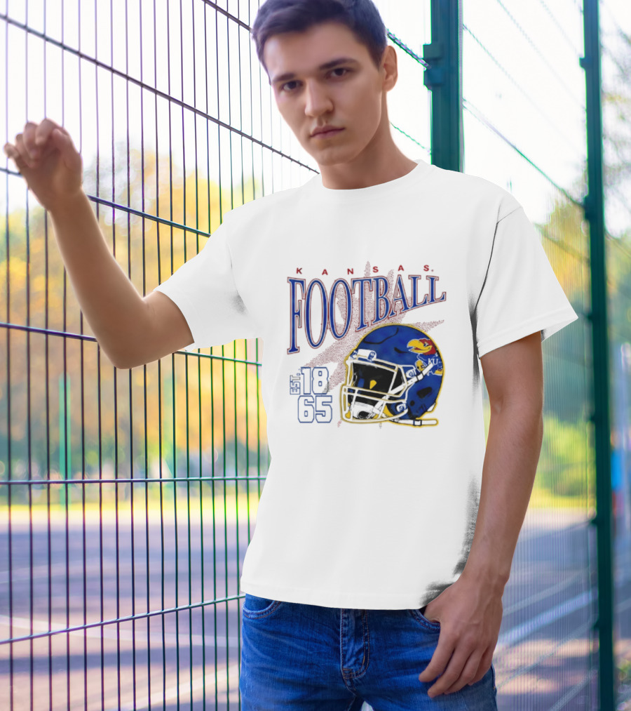 Kansas Jayhawks Football Est 1865 Helmet T-Shirt
