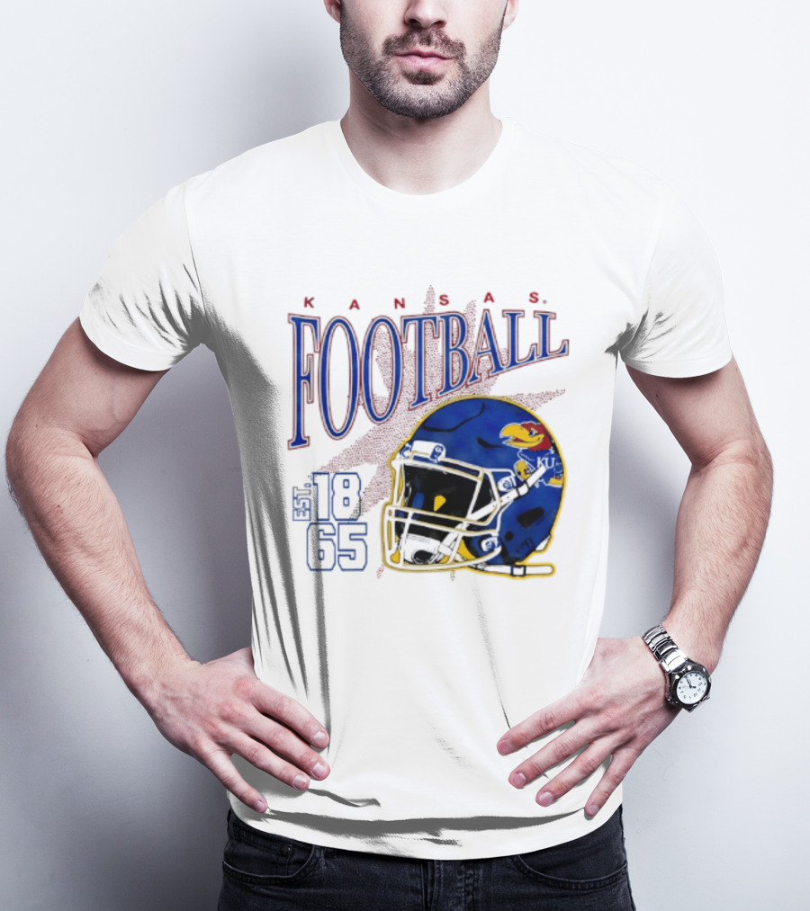 Kansas Jayhawks Football Est 1865 Helmet T-Shirt