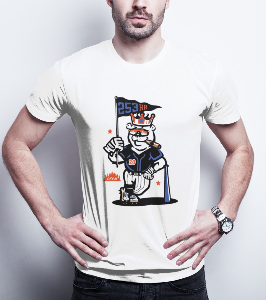 Pete Alonso New York Mets Polar Bear 253 HR Cigar King T-Shirt