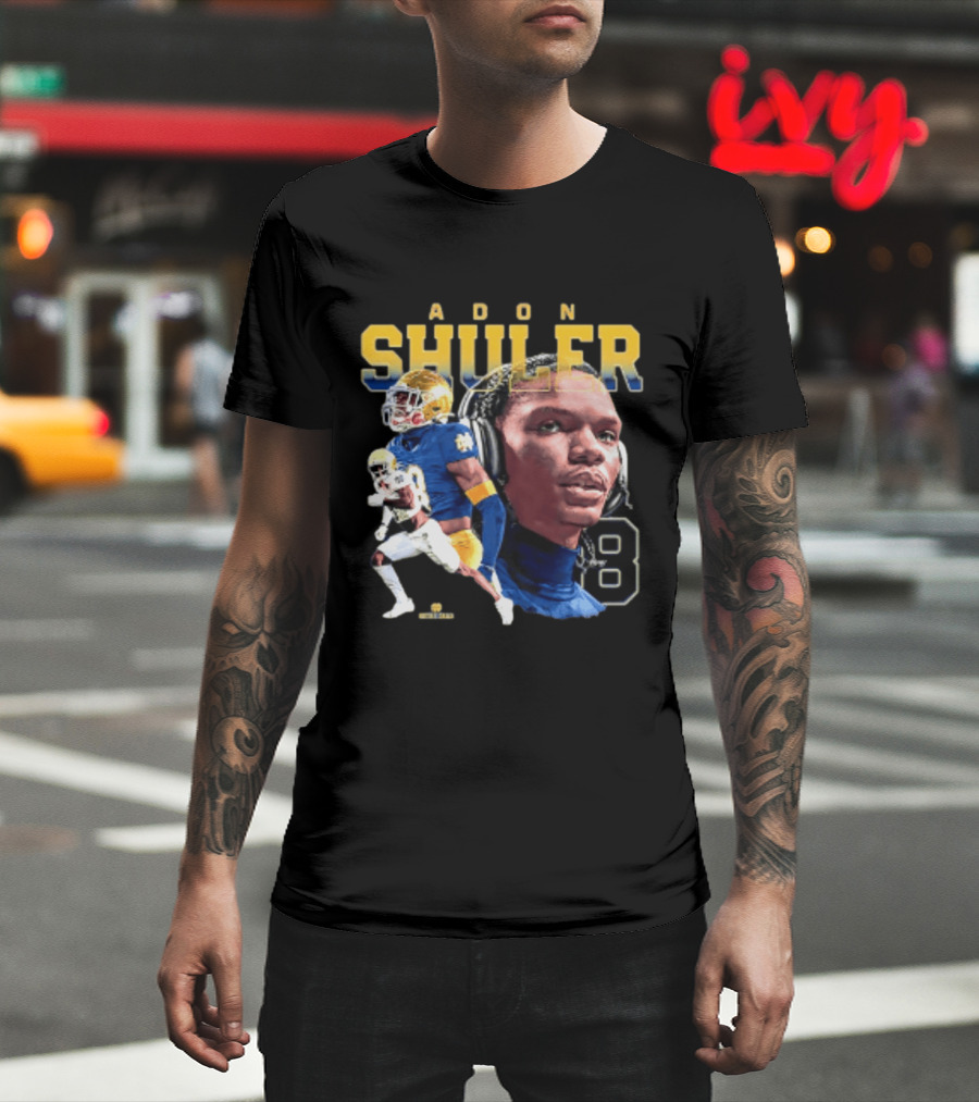 Adon Shuler 8 Notre Dame NCAA Football Player T-Shirt