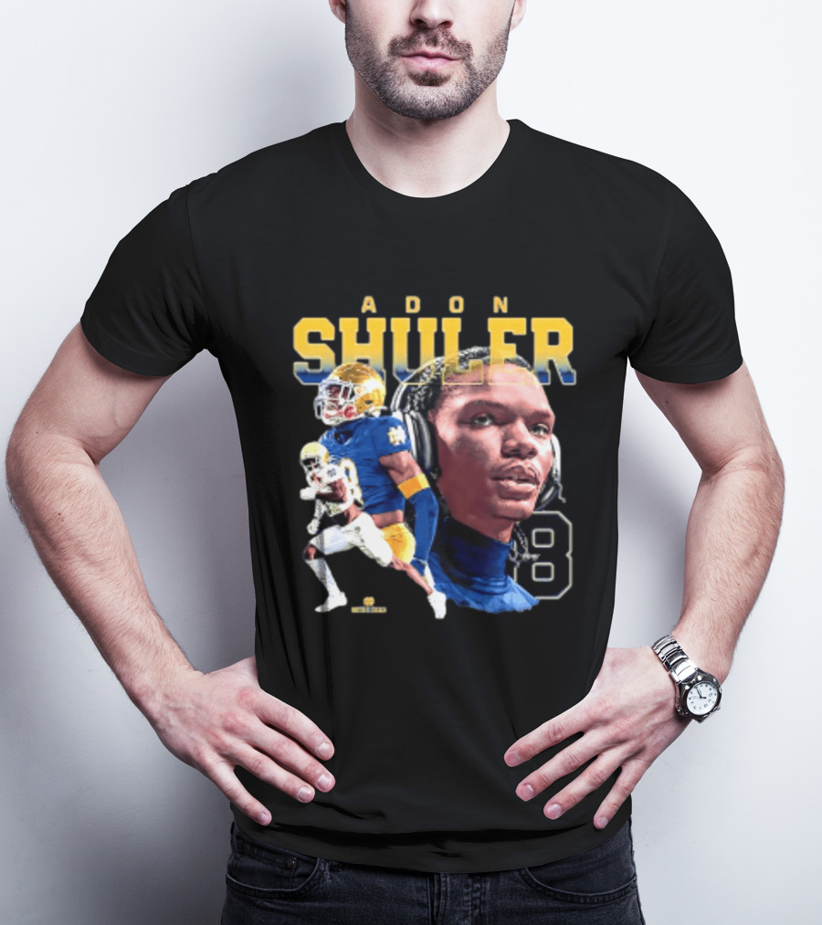 Adon Shuler 8 Notre Dame NCAA Football Player T-Shirt