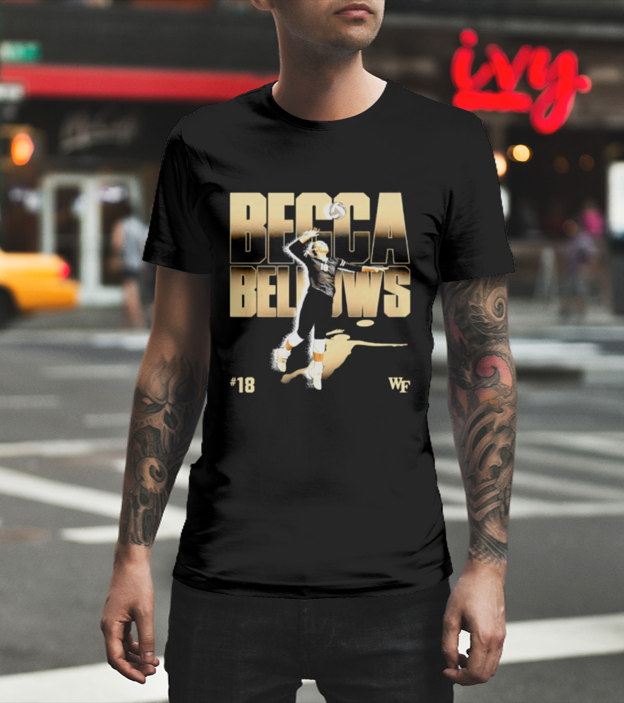 Becca Bellows 18 Wake Forest Volleyball WF NCAA Player Name Number T-Shirt