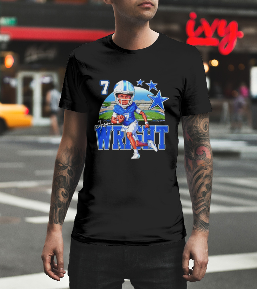 Buffalo Bulls Jason Wright 7 NCAA Football Player Caricature T-Shirt