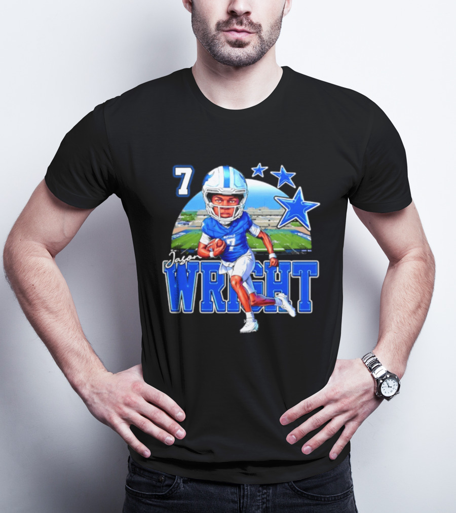 Buffalo Bulls Jason Wright 7 NCAA Football Player Caricature T-Shirt