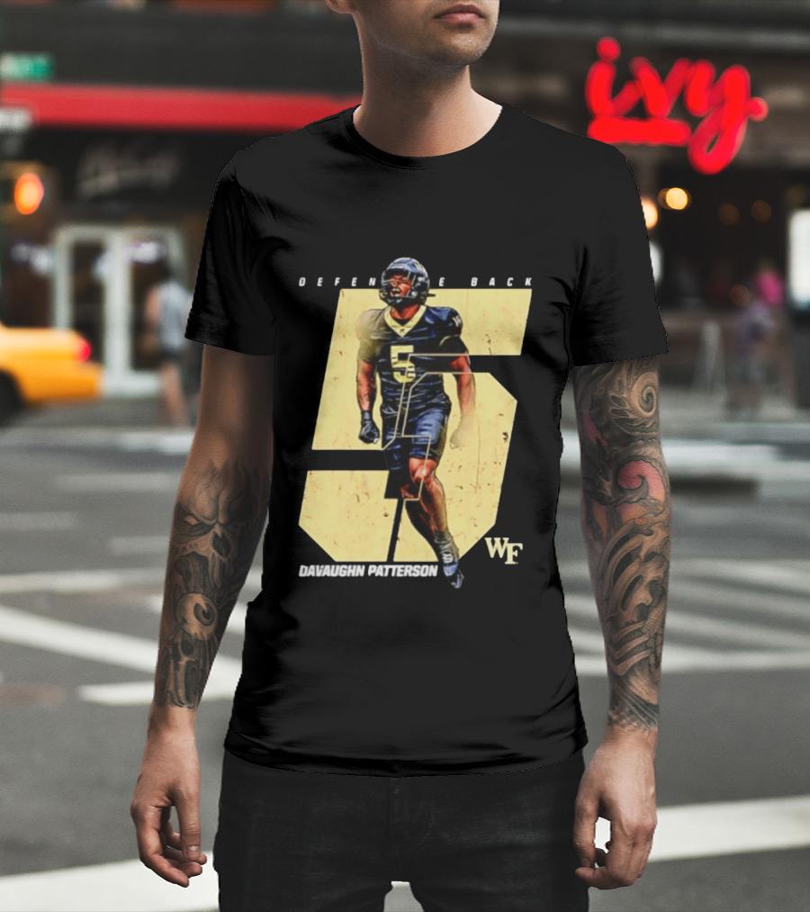 Davaughn Patterson Wake Forest Football Defensive Back Number 5 WF T-Shirt