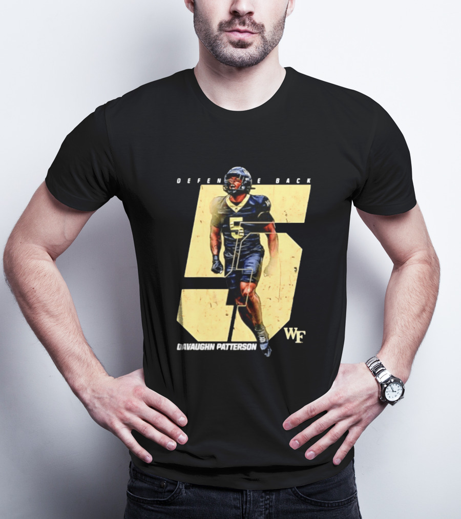 Davaughn Patterson Wake Forest Football Defensive Back Number 5 WF T-Shirt