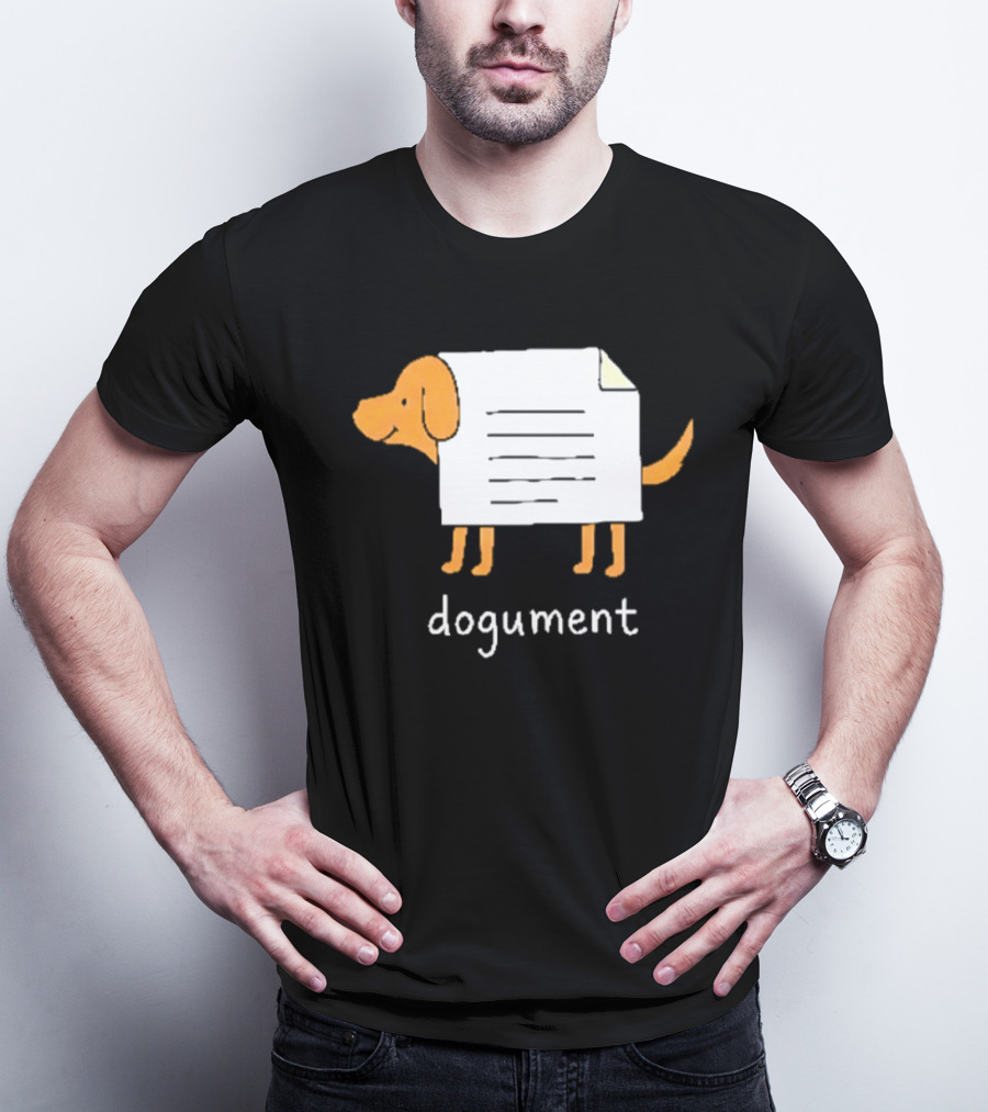 Dogument Pun Dog Document Office Humor T-Shirt