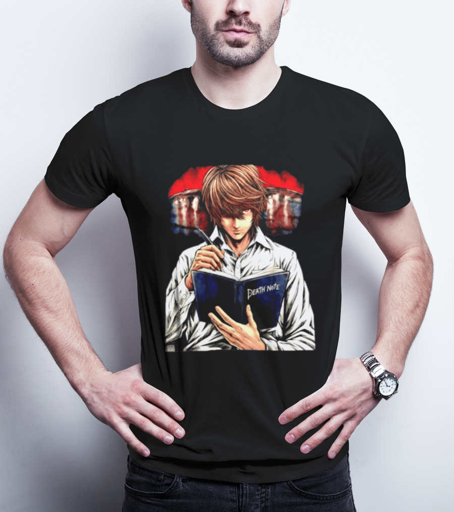 Light Yagami Intense Look Death Note Anime Fan Favorite T-Shirt