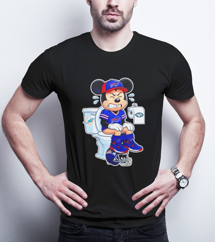 Mickey Toilet Buffalo Bills Defeat Jets Dolphins Patriots Football T-Shirt