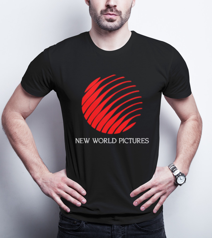 New World Pictures Film Production Classic Cinema Red Spiral T-Shirt