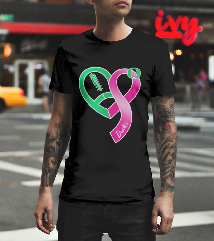 Oregon Ducks Pink Ribbon Breast Cancer Awareness 2026 T-Shirt