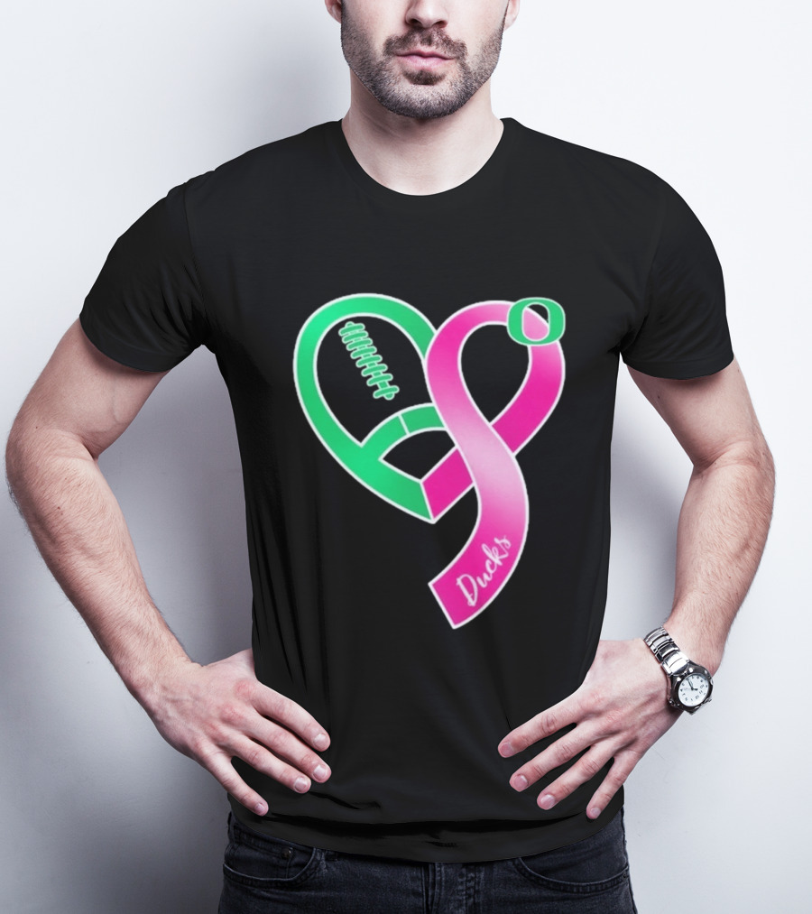 Oregon Ducks Pink Ribbon Breast Cancer Awareness 2026 T-Shirt