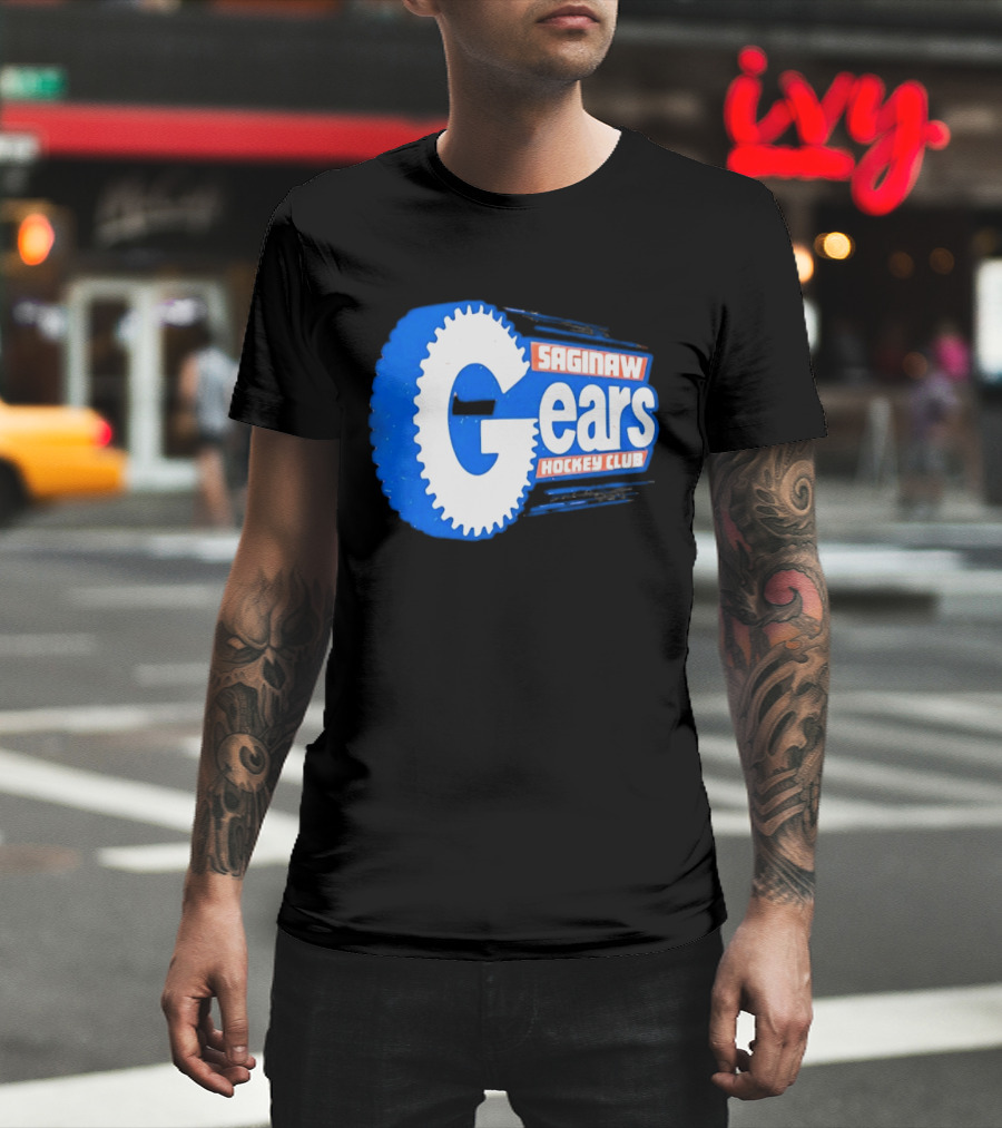 Saginaw Gears Hockey Club IHL Retro Team T-Shirt