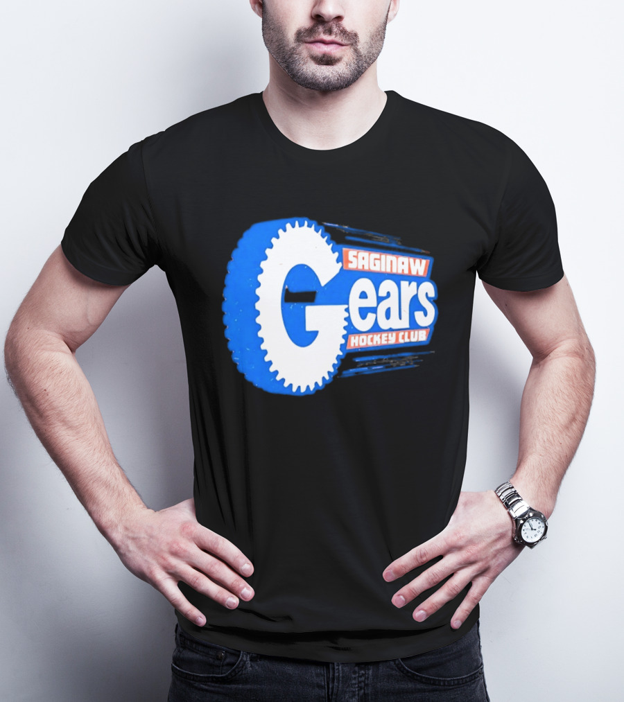 Saginaw Gears Hockey Club IHL Retro Team T-Shirt