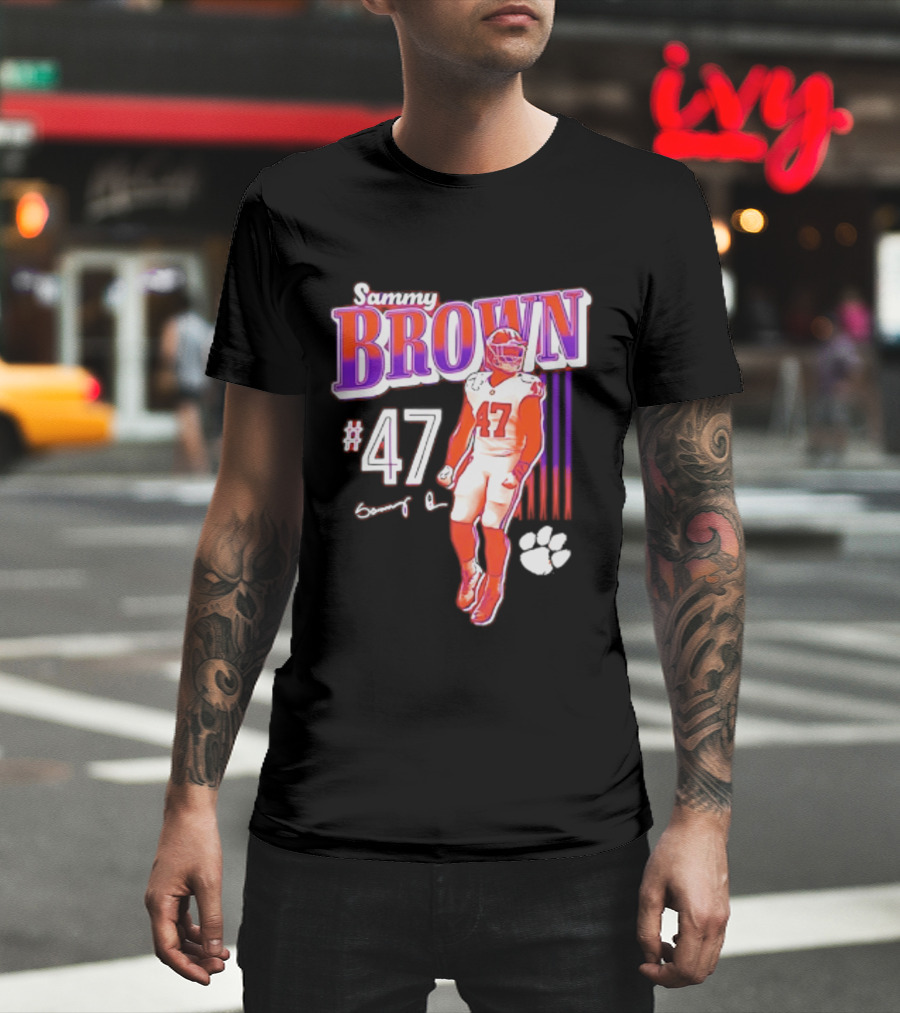 Sammy Brown 47 Clemson Tigers Football Player Team Spirit T-Shirt