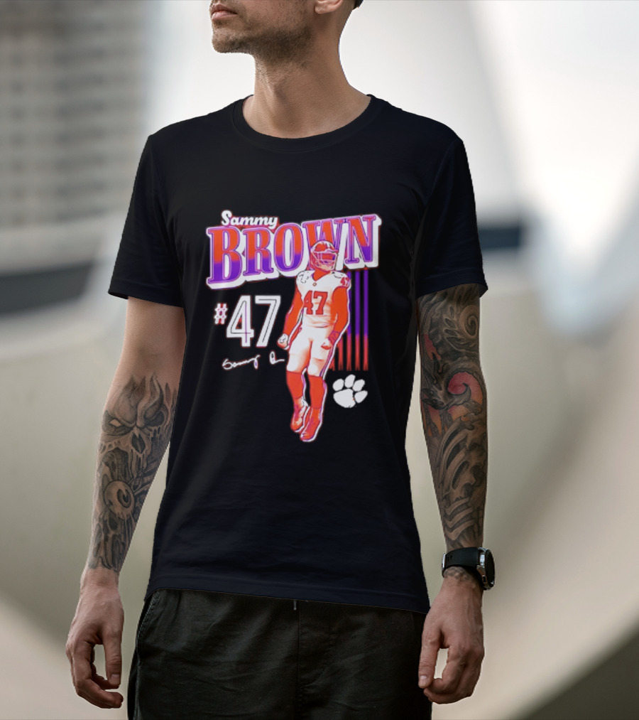 Sammy Brown 47 Clemson Tigers Football Player Team Spirit T-Shirt