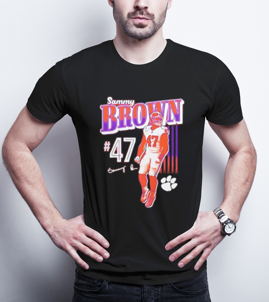 Sammy Brown 47 Clemson Tigers Football Player Team Spirit T-Shirt