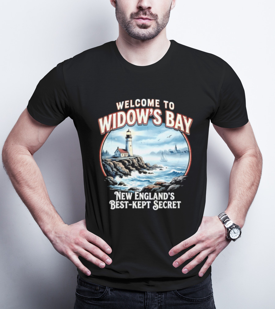 Welcome To Widow's Bay New England's Best Kept Secret Lighthouse Coastal Scene T-Shirt