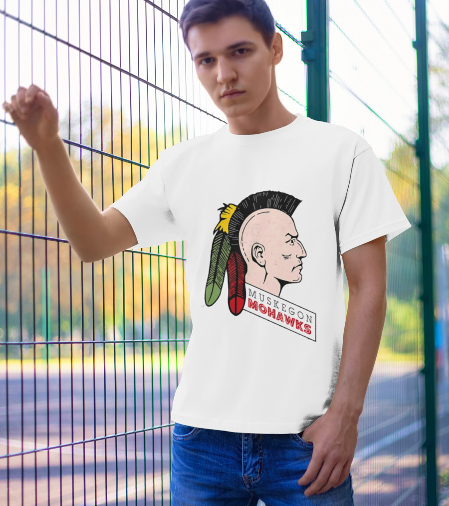 Muskegon Mohawks IHL Minor League Hockey Vintage Team T-Shirt