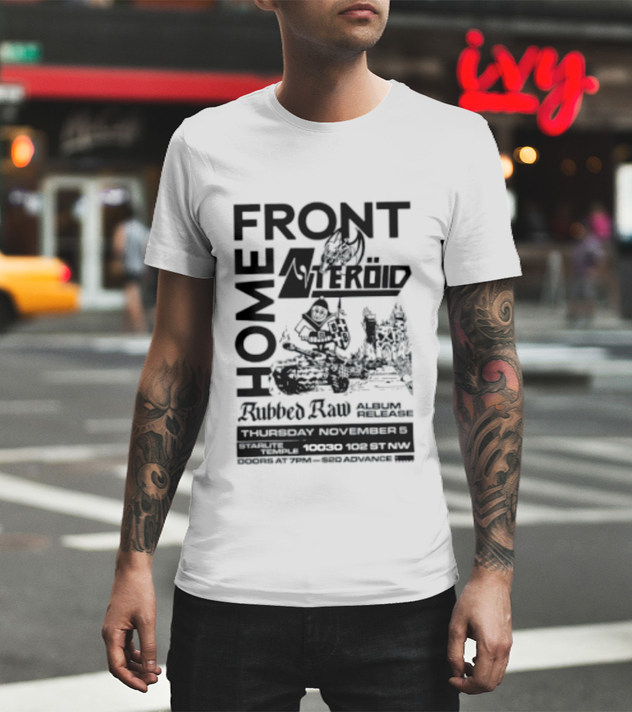 FRONT Asteroid Home Rubbed Raw August Release Starlite Temple T-Shirt