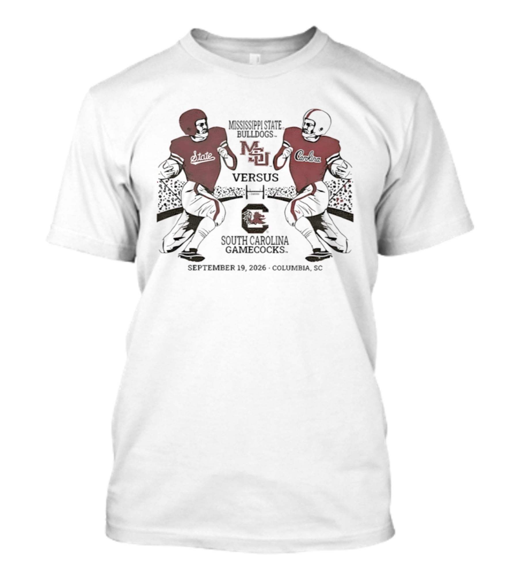 Mississippi State Bulldogs Vs South Carolina Gamecocks September 19 2026 Columbia SC Football Matchup T-Shirt