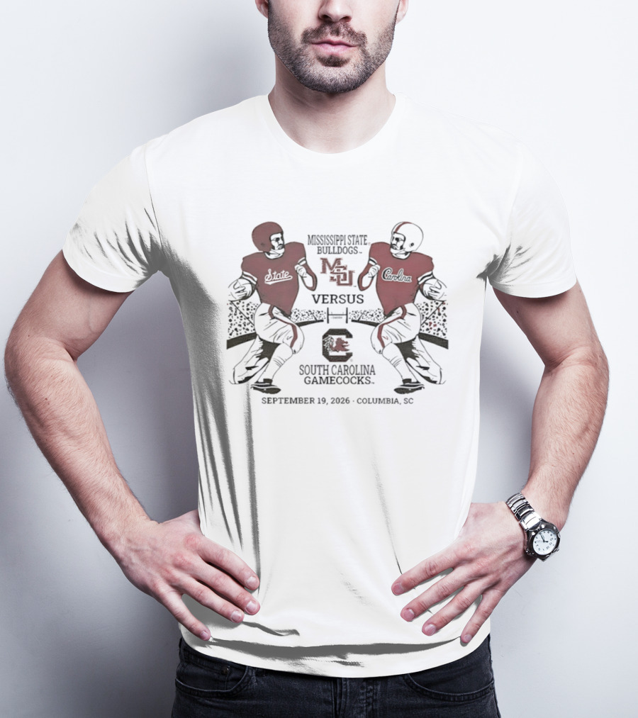 Mississippi State Bulldogs Vs South Carolina Gamecocks September 19 2026 Columbia SC Football Matchup T-Shirt